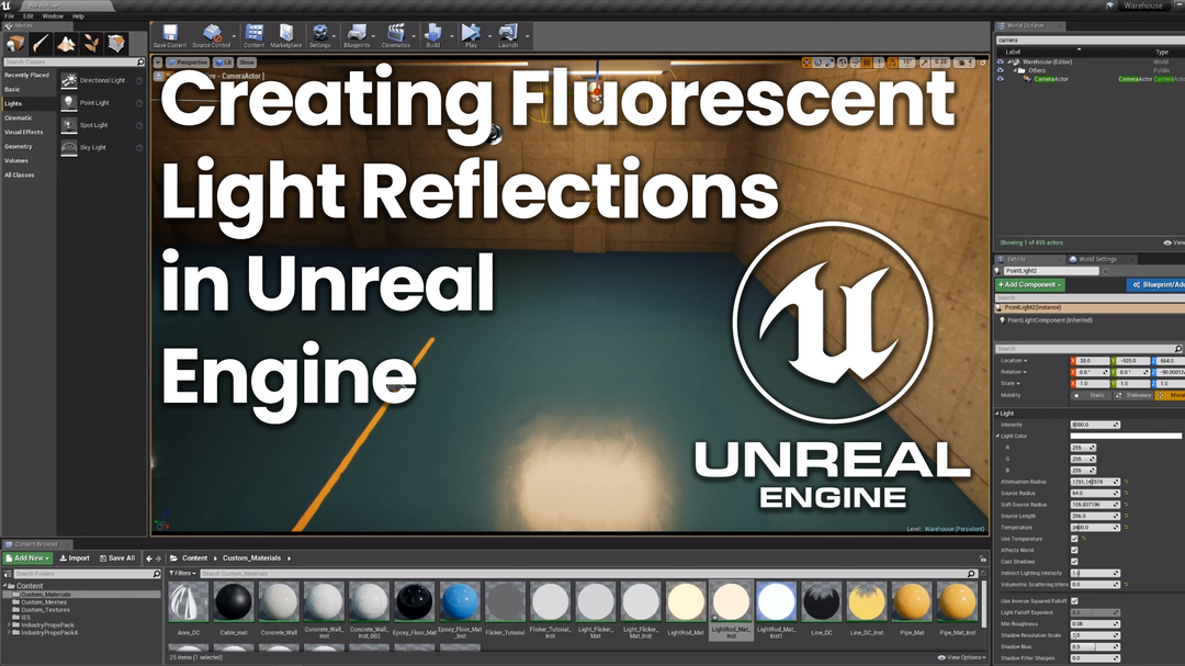 Creating Fluorescent Light Reflections in Unreal Engine | CGHero